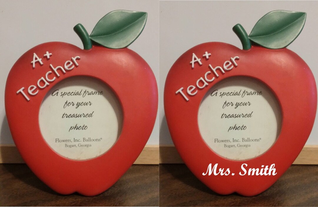 A Plus Teacher, Apple, Picture Frame, Personalized - Etsy