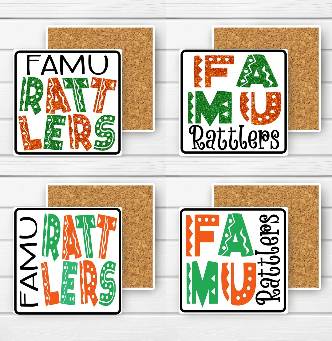 FAMU, Rattlers, College, HBCU, Coffee, Wine, Beverage Coaster, Glitter ...
