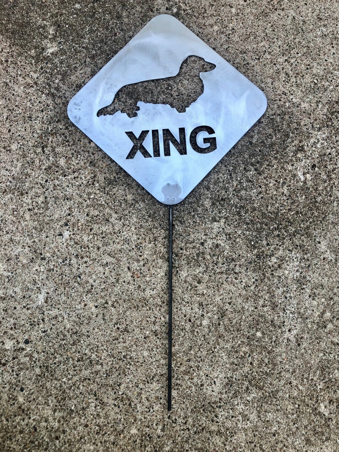 Long Hair Dachshund Crossing Yard Stake Wiener Dog Crossing Garden ...