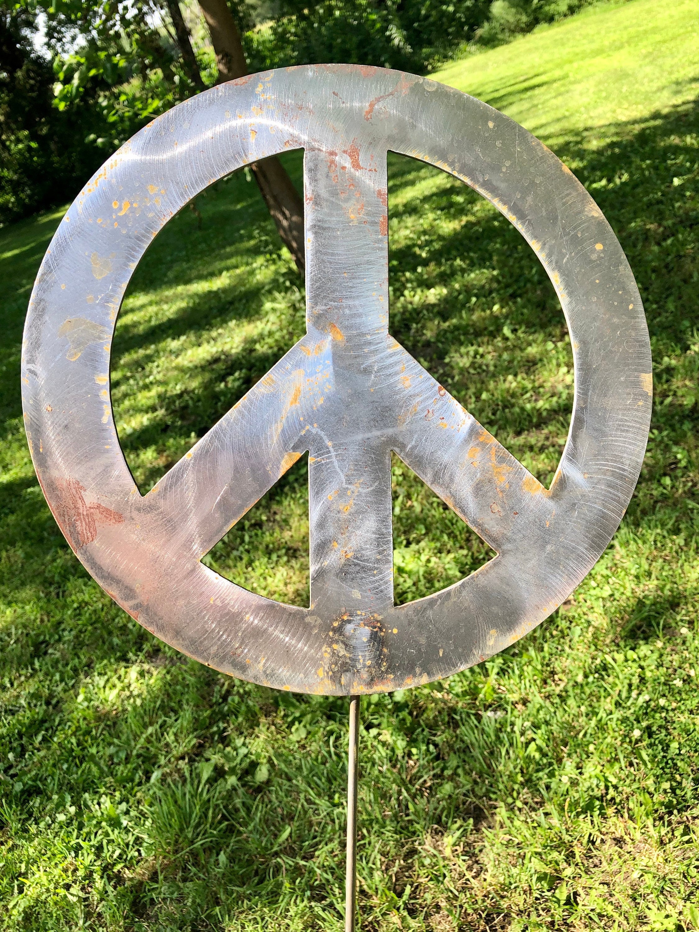 Large Peace Sign Garden Stake Peace Sign Yard Art Peace - Etsy