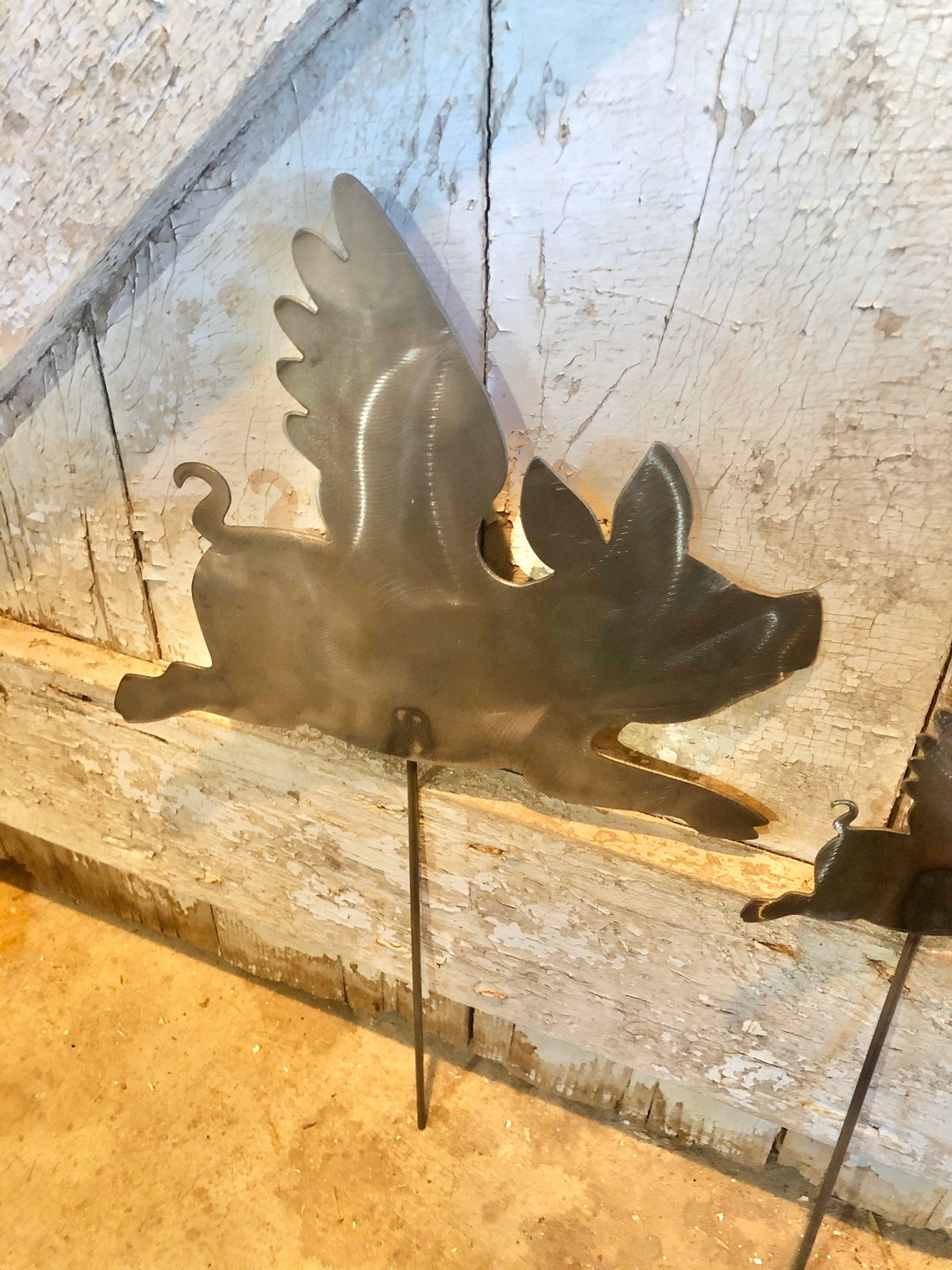 Flying Pig Metal Garden Stake Variety of Sizes Rusty Pig - Etsy