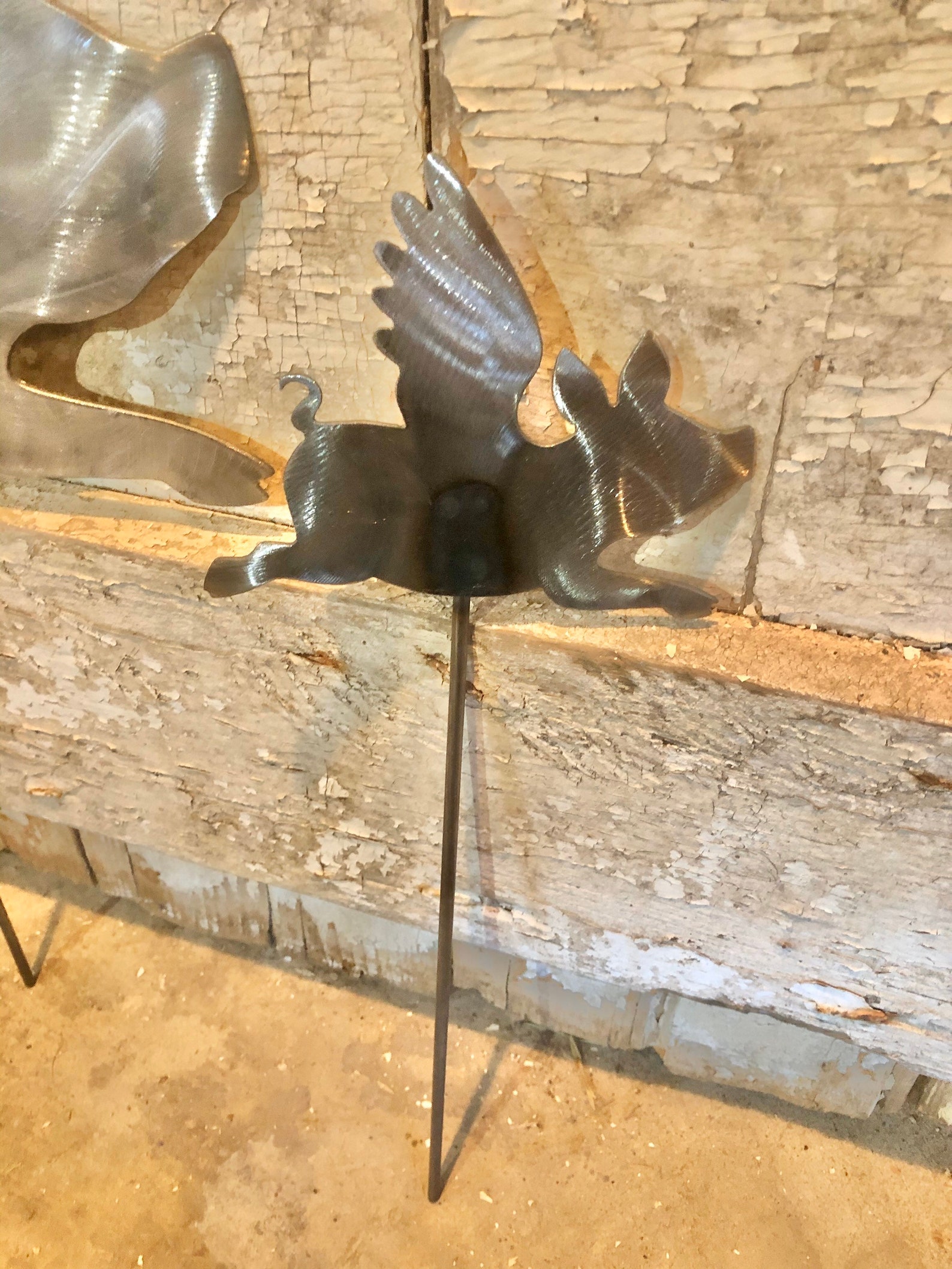 Flying Pig Metal Garden Stake Variety of Sizes Rusty Pig - Etsy