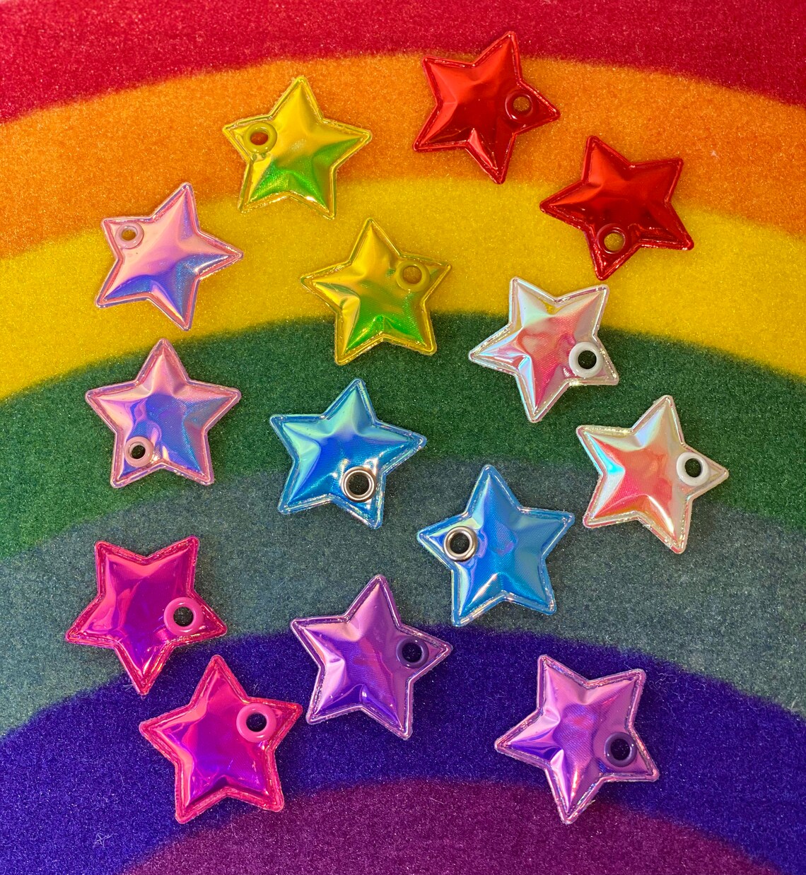 Holographic Shiny Pointed Star Roller Skate Lace Patch | Etsy