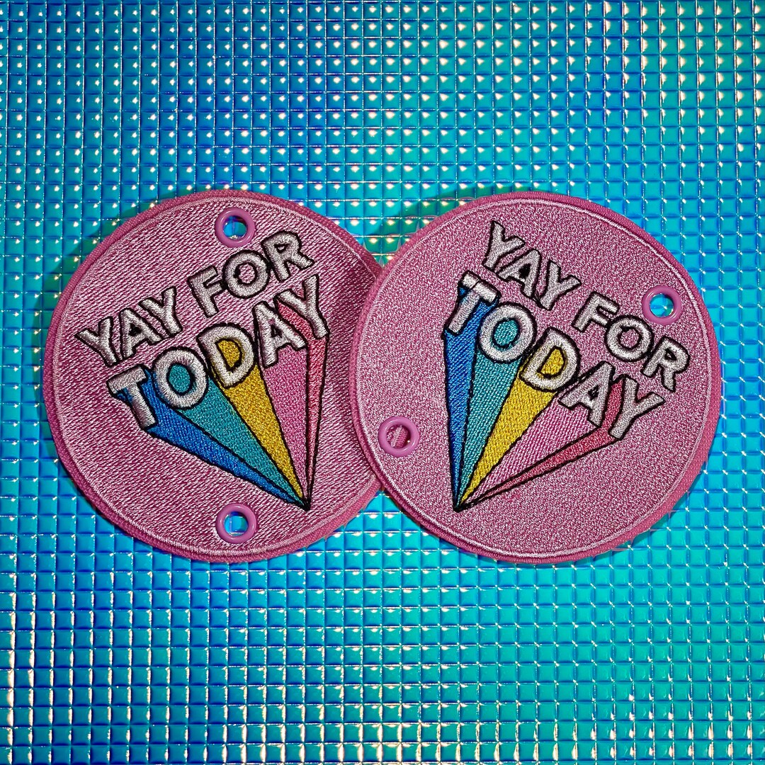 Yay Positivity Pastel Rainbow Roller Skate Lace Patch - Individual ...