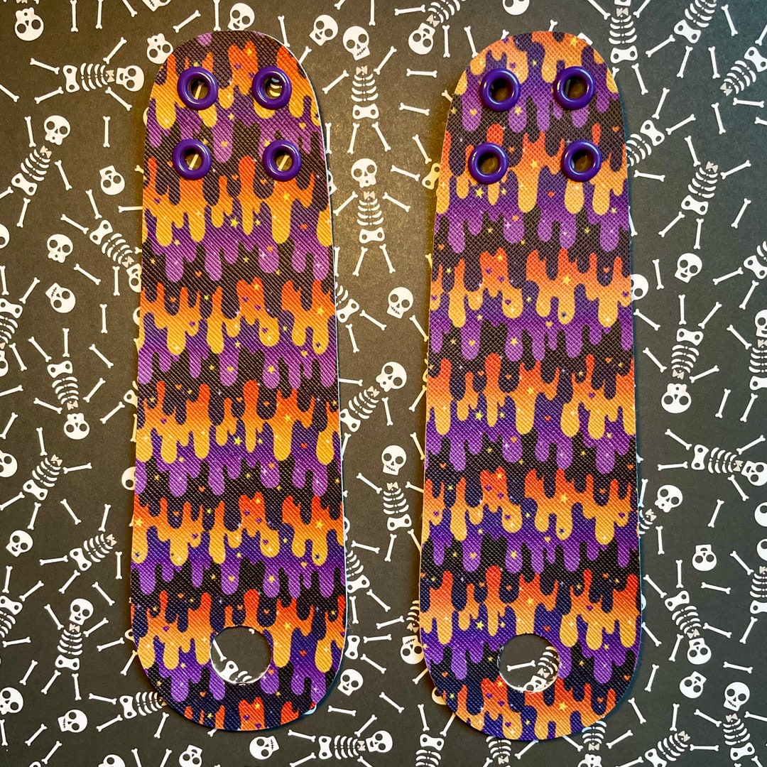 Slime Roller Skate Toe Guard PAIR - Trippy Melting Halloween Toe Strip ...