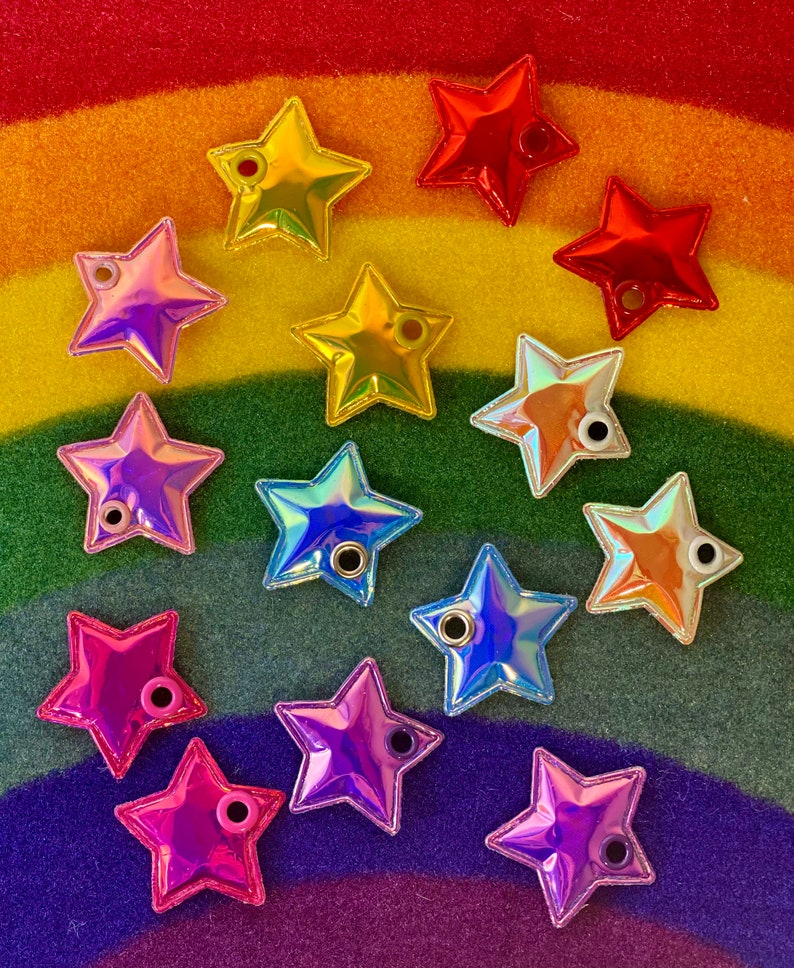 Holographic Shiny Pointed Star Roller Skate Lace Patch | Etsy