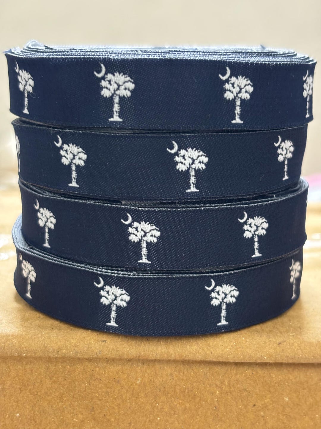 South Carolina State Flag Ribbon: Palmetto Tree, Crescent - Jacquard ...