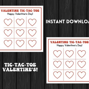 Printable Valentine's Day Tic Tac Toe Cards, Valentine Tic Tac Toe Card ...