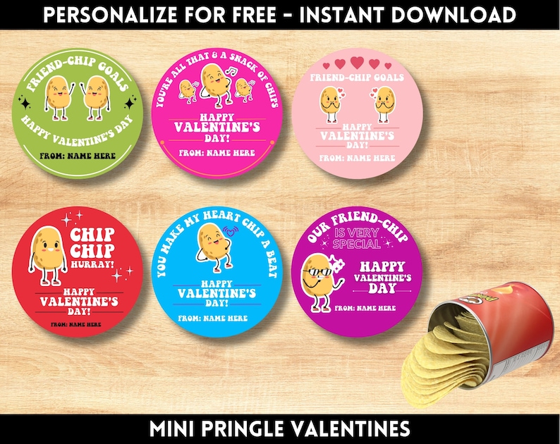 Chips Kids Valentines Printable for Pringles Snack Size Chips, Kids ...
