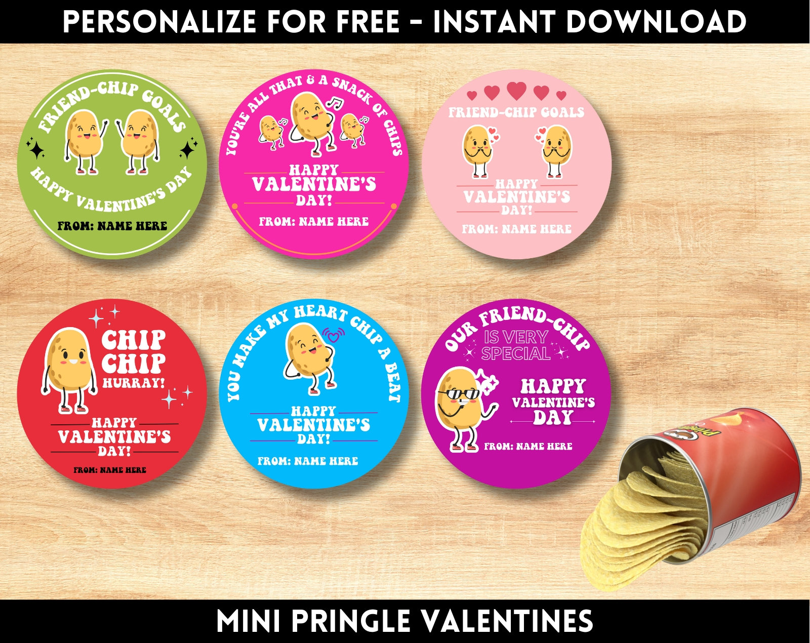 Chips Kids Valentines Printable for Pringles Snack Size Chips, Kids ...