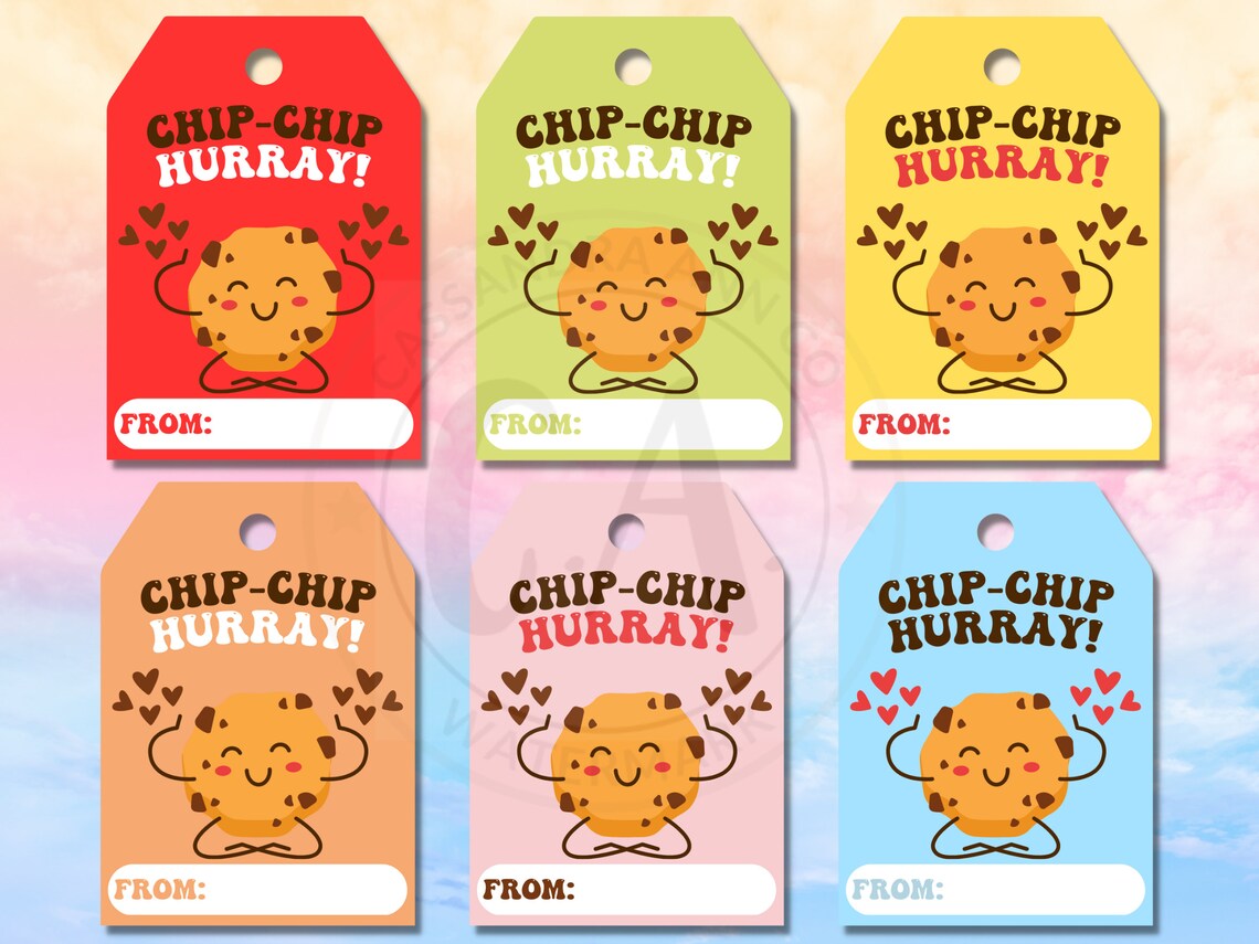 Kids Valentines Kids Valentine Cards Chip Hooray Cookie - Etsy