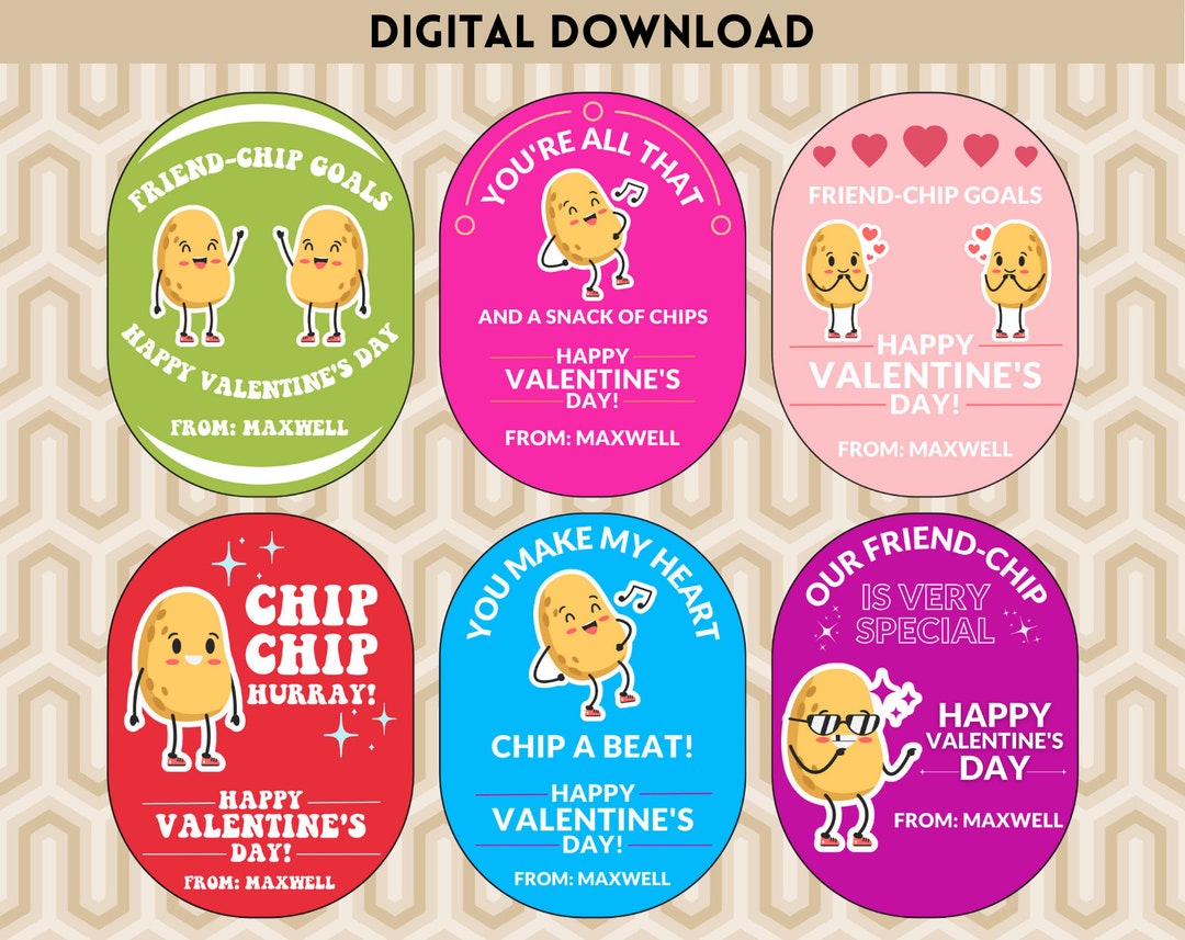 Pringles Valentine's Day Chip Printable - Kids School Valentines (PDF ...