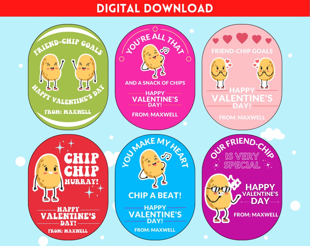 Pringles Valentine's Day Cards – Editable Chip Labels (digital Download ...
