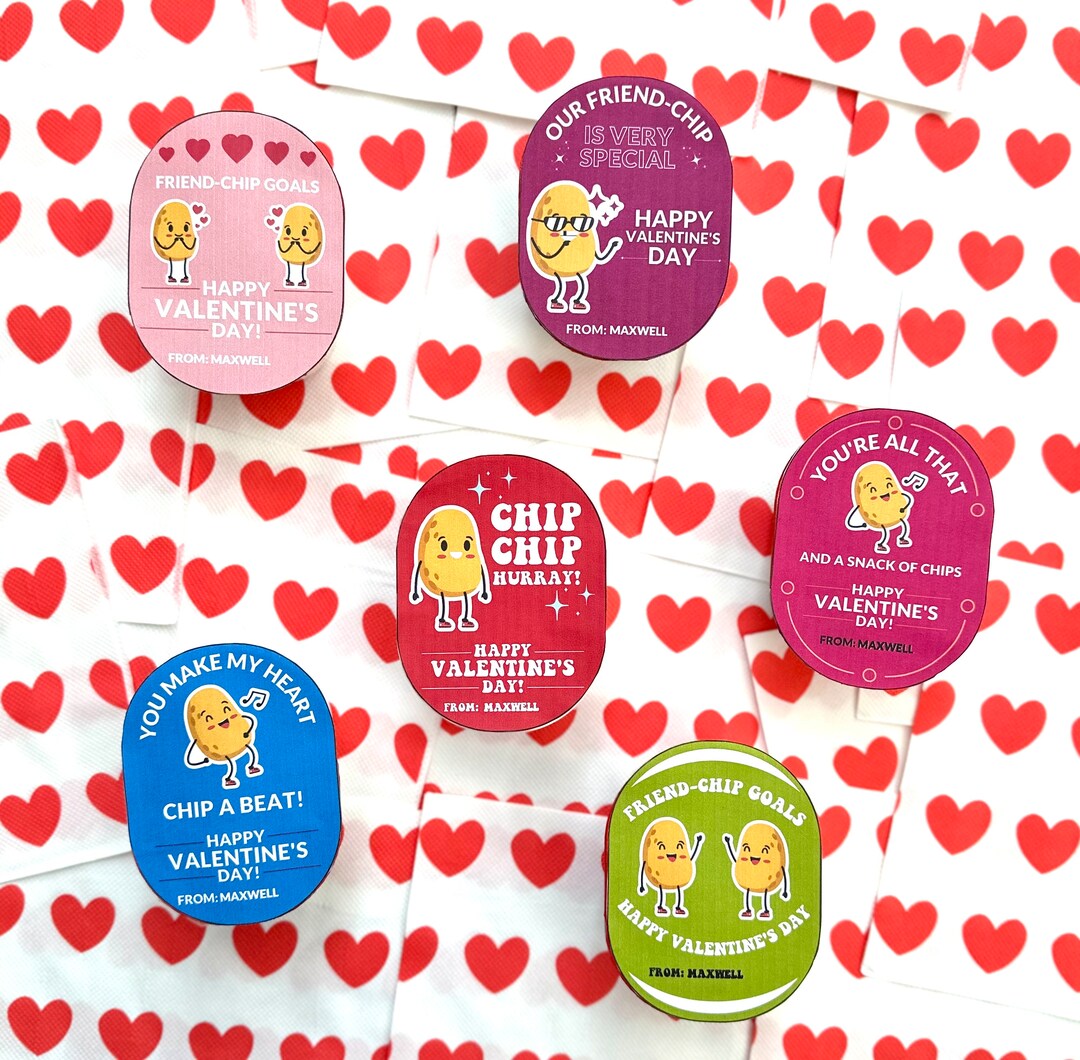 Chips Kids Valentines Printable for Pringles Snack Size Chips, Kids ...