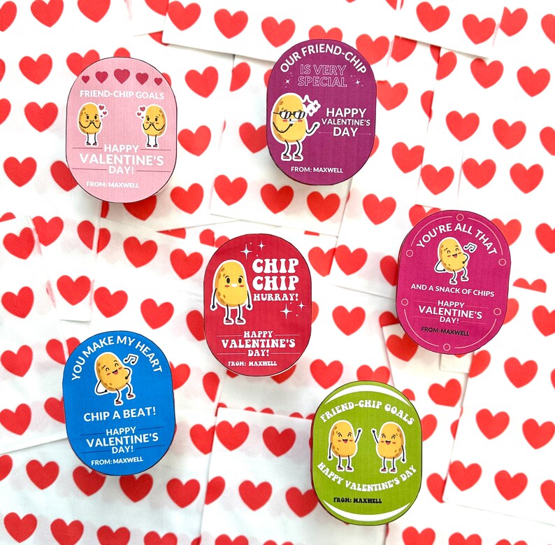 Chips Kids Valentines Printable for Pringles Snack Size - Etsy