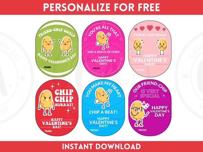 Pringles Valentine Printable – Kids Classroom Chip Valentines (instant ...