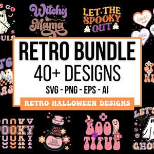 Retro Halloween Bundle, Retro Halloween Png, Groovy Halloween ...