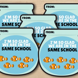 Same School Fish Valentine's Day Cards - Instant Download Goldfish ...