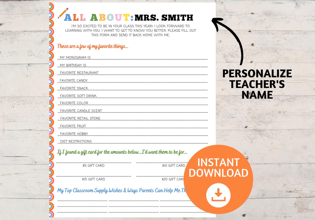 Editable Get to Know You Questionnaire, Getting to Know You Printable ...