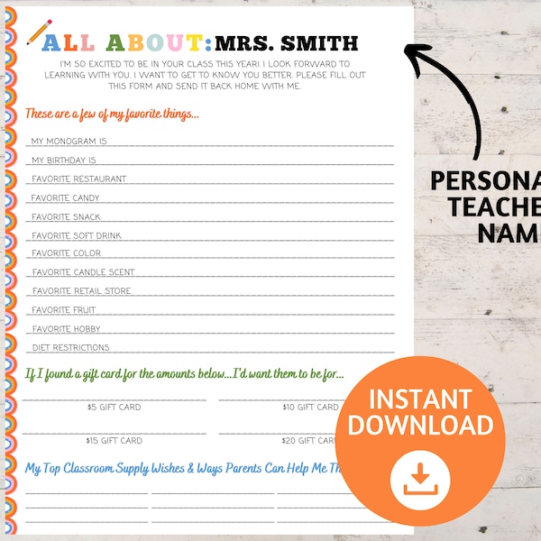 Get to Know You Template - Etsy