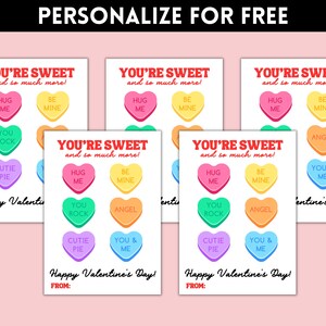 Valentine's Day Heart Printable, Printable Valentine Candy Heart Tag ...