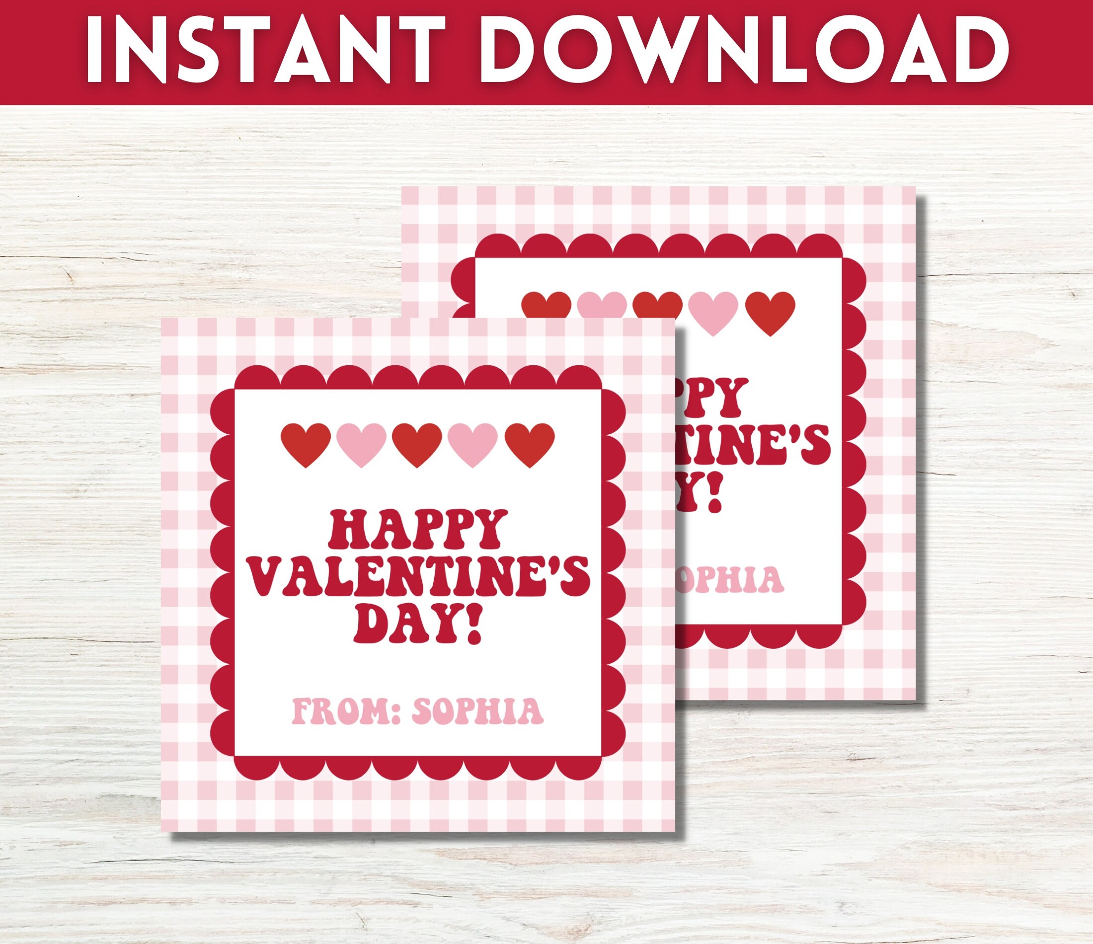 Printable Valentine Cards for Kids, Classroom Valentine, Watercolor ...