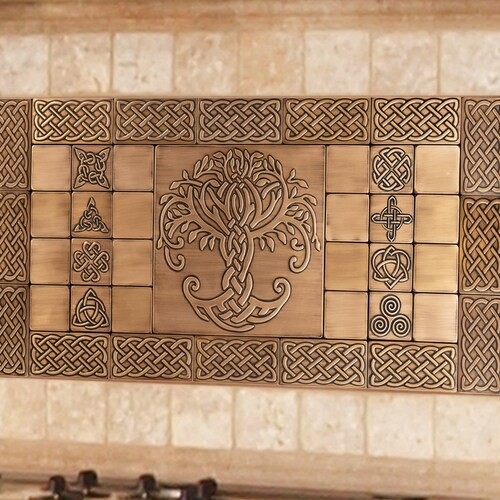 Magnificent Celtic Backsplash Set of 17 Handmade Tiles - Etsy