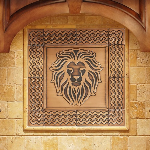 Dignified Lion Set of 13 Handmade Tiles 100% Copper - Etsy