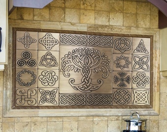 Beautiful Unique Celtic Backsplash. Set of 21 Handmade Tiles | Etsy