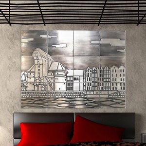 Beautiful City View - SET 12 HANDMADE Tiles - 100% Stainless Steel ...