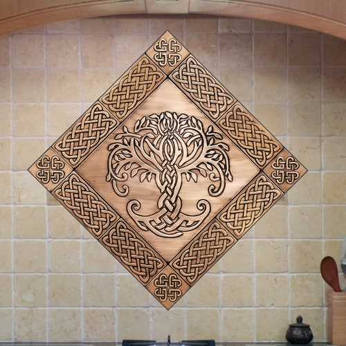 Magnificent Celtic Backsplash Set of 17 Handmade Tiles - Etsy
