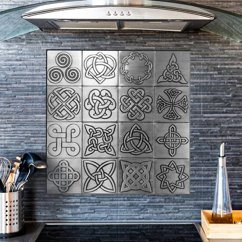 Beautiful Celtic Backsplash. A Set of 16 Unique Handmade Tiles - Etsy