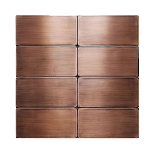 Set of 8 Handmade Subway Tiles - 100% Copper, Stainless Steel or Brass ...