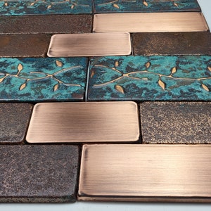 Antique, Vintage Style Real Copper Patina Tiles - Handamde 38 Pieces - Etsy