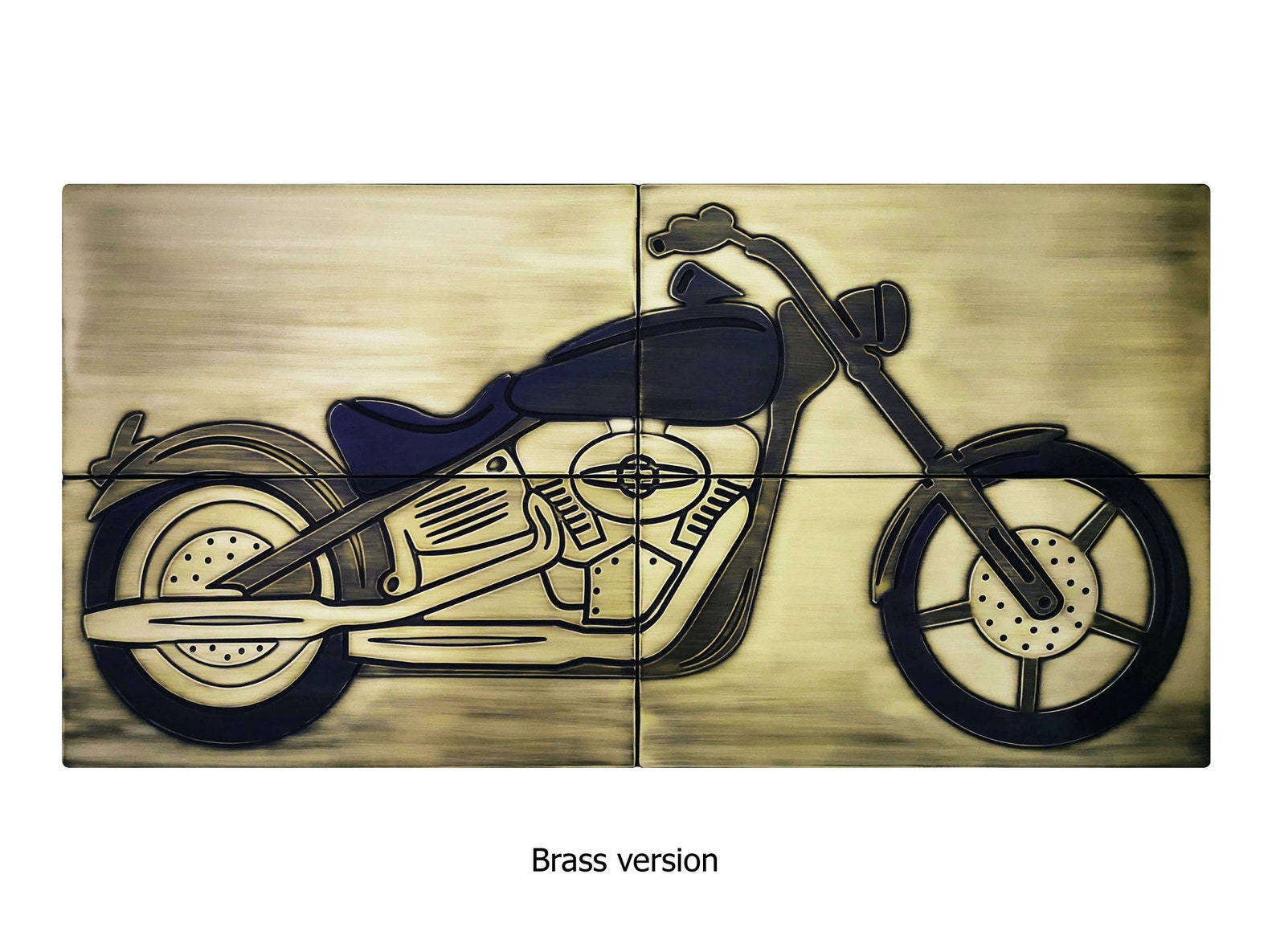 Classic beautiful motorcycle Set of 4 Handmade tiles 100% | Etsy