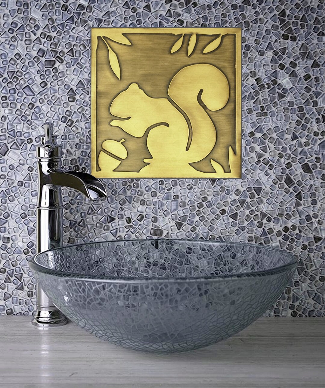 Squirrel, Handamde 100% Copper, Brass or Stainless Tile - Etsy