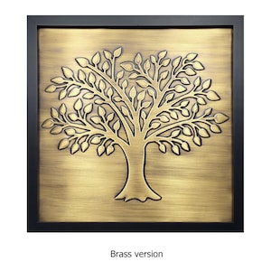 Tree of Life in a Beautiful Wooden Frame. Handmade, 100% Copper and ...