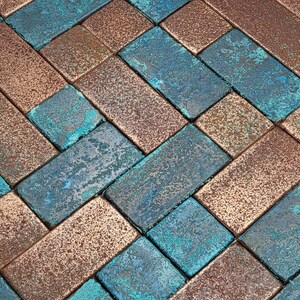 Vintage Style Real Copper Patina Tiles Handamde 45 Pieces - Etsy