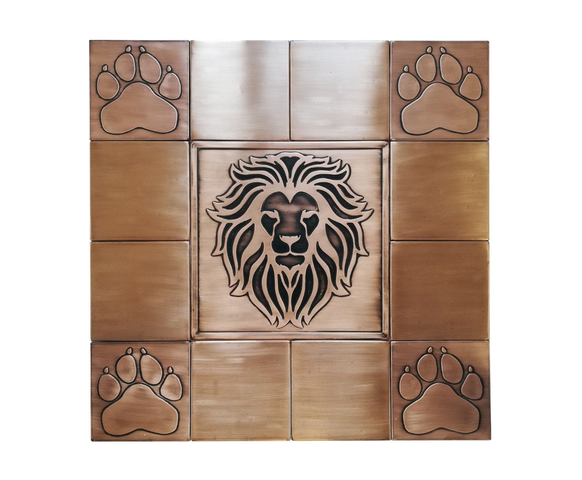 Lion - Set of 13 Handmade Tiles - Copper, Stainless Steel or Brass - Etsy