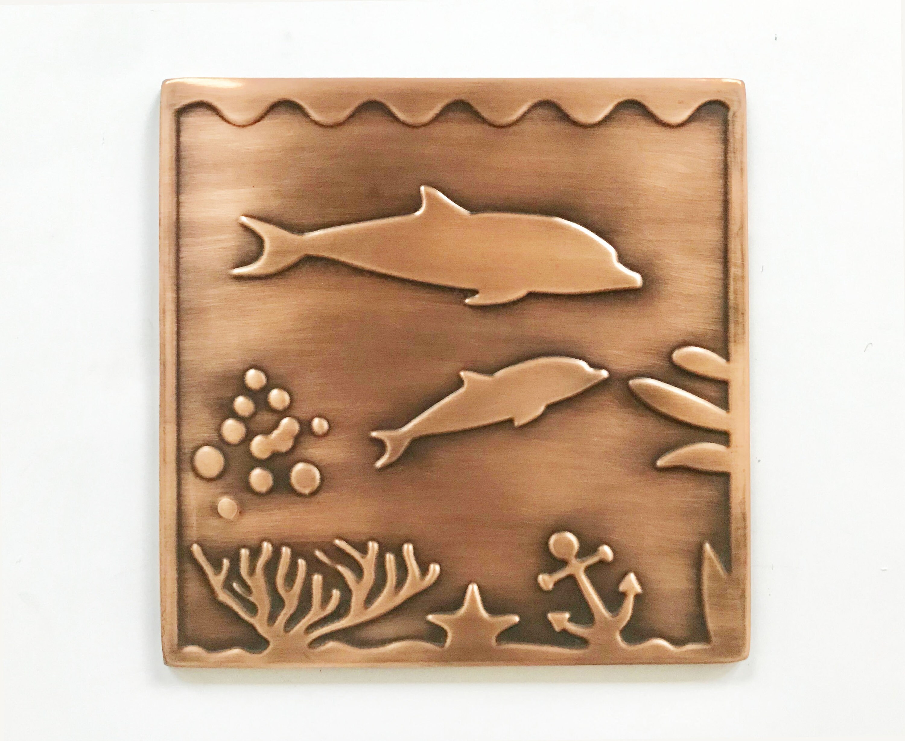Dolphins Handmade Copper Tile. Material 100% Copper - Etsy