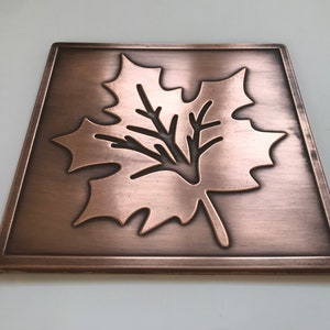 Maple Leaf 100% Copper Tile, Handmade Metal Wall Art, Wall Tile ...