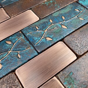 Antique, Vintage Style Real Copper Patina Tiles - Handamde 38 Pieces - Etsy