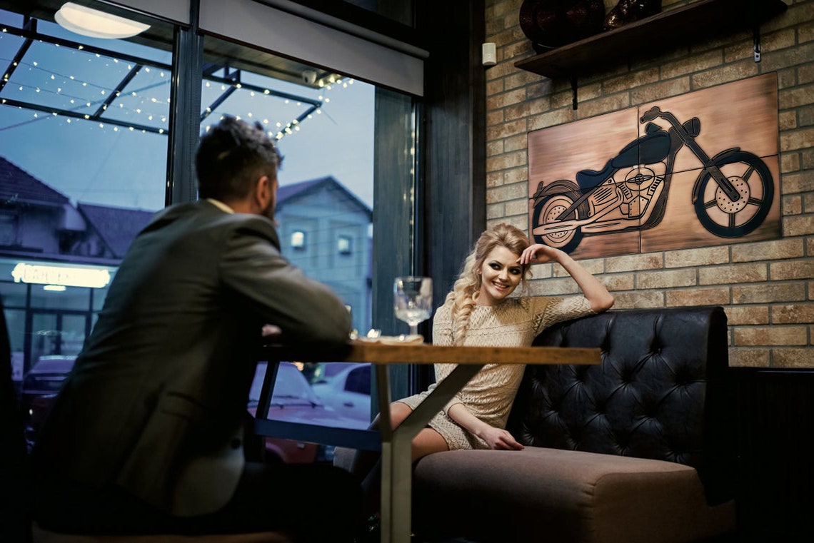 Classic beautiful motorcycle Set of 4 Handmade tiles 100% | Etsy