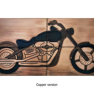 Classic, Beautiful Motorcycle - Set of 4 Handmade Tiles - 100% Brass ...