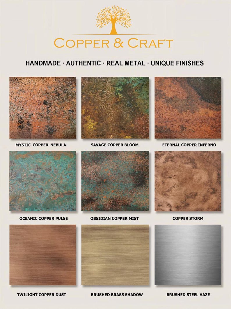 Real Copper Wall Art – Handmade Backsplash Panel for Kitchen or Loft ...