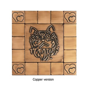 Cute Cat - Set of 17 Handmade Tiles - 100% Copper, Stainless Steel or ...
