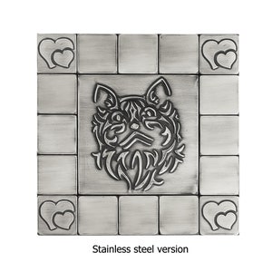 Cute Cat - Set of 17 Handmade Tiles - 100% Copper, Stainless Steel or ...