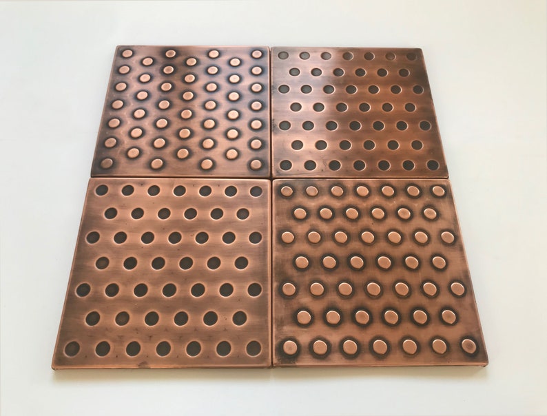 Polka Dots - Set of 4 Handmade Tiles! - Etsy