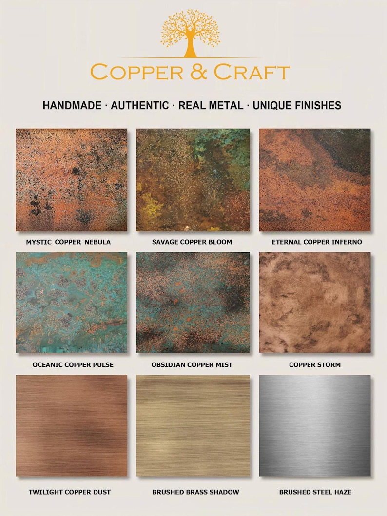 Real Copper Backsplash Panel – Oceanic Copper Pulse – Turquoise Patina ...