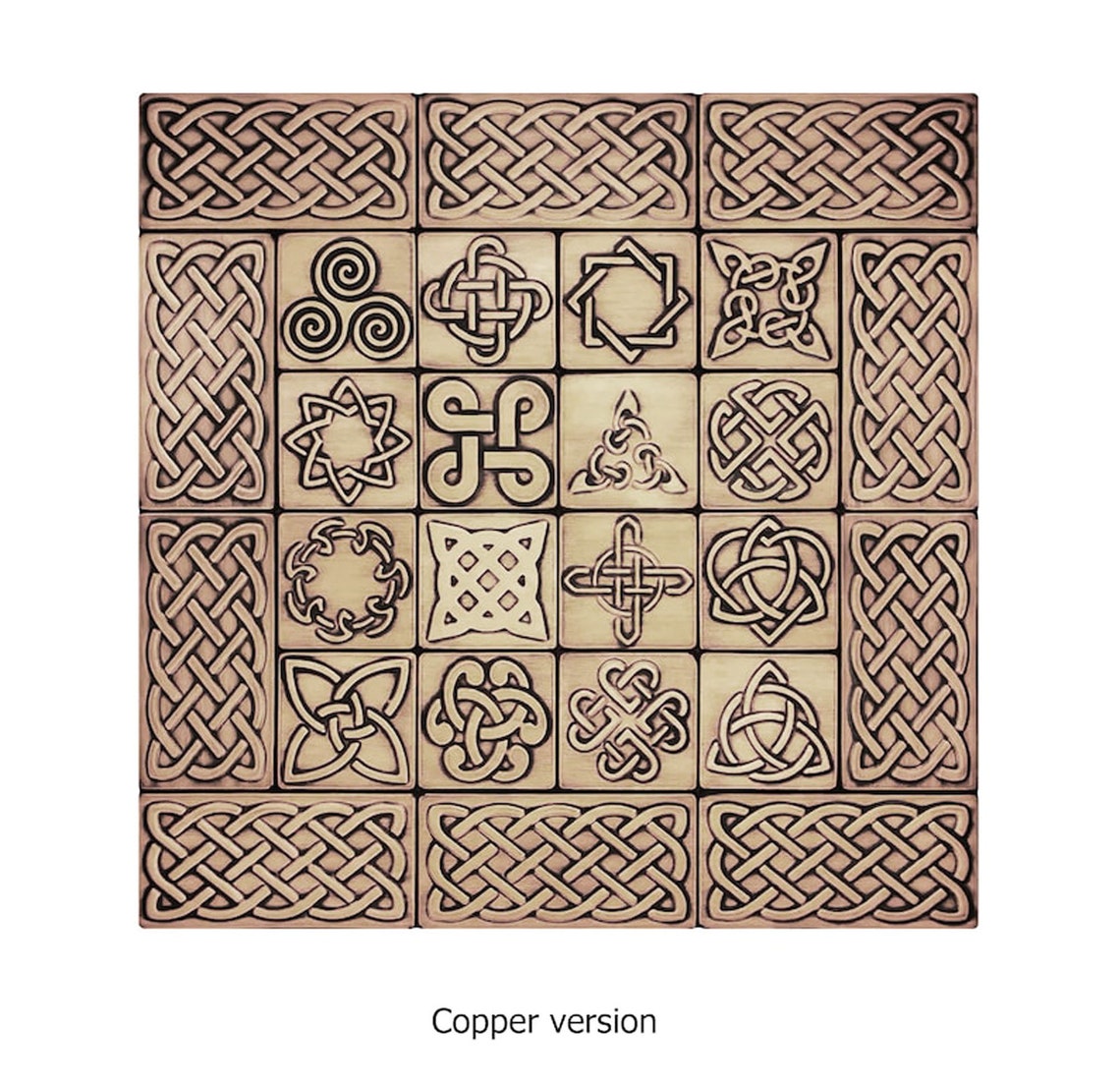 Beautiful Celtic Backsplash. 26 Unique Handmade Tiles - 100% Copper ...